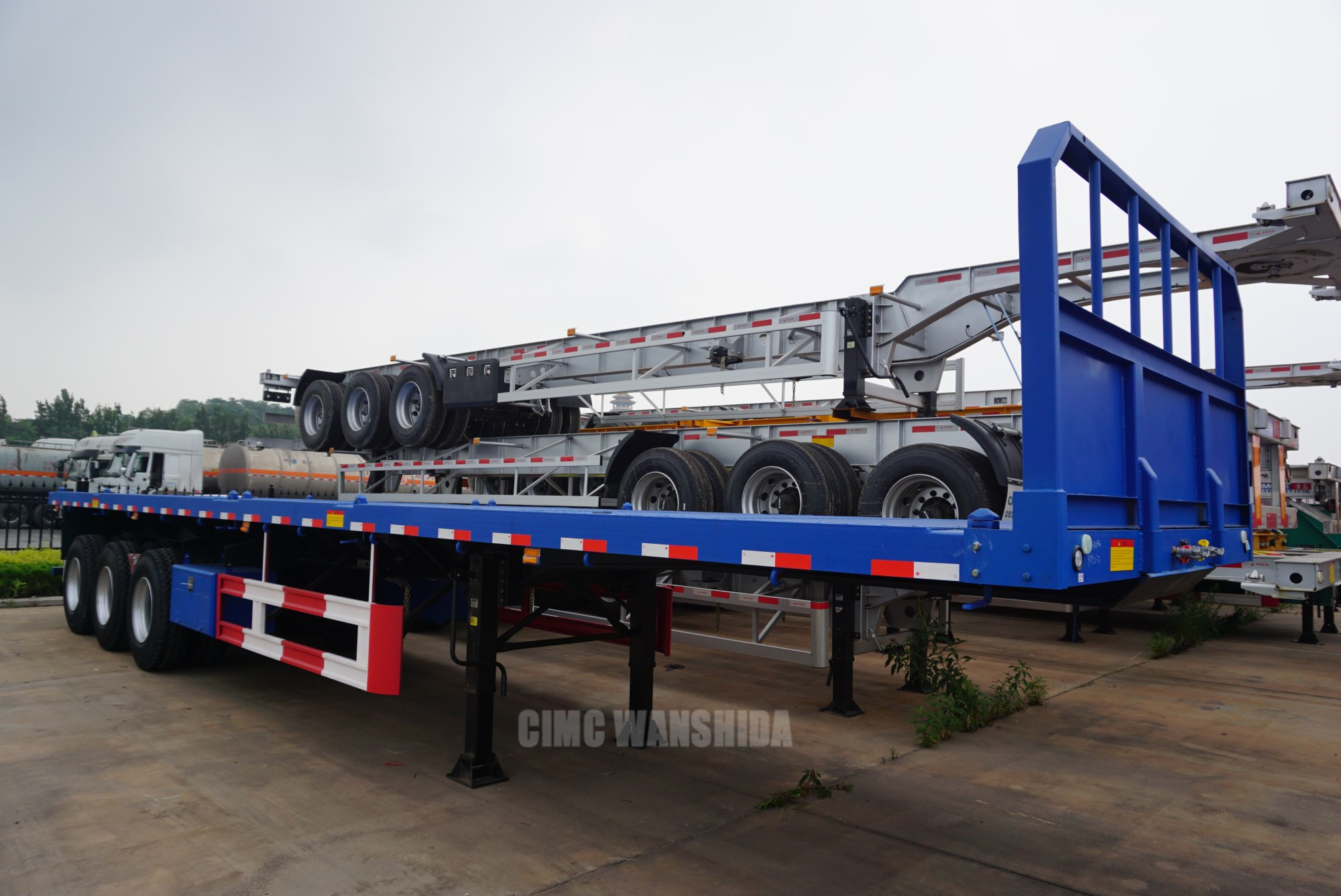 Flatbed Trailer with Front Wall(id:10758293). Buy China Flatbed ...