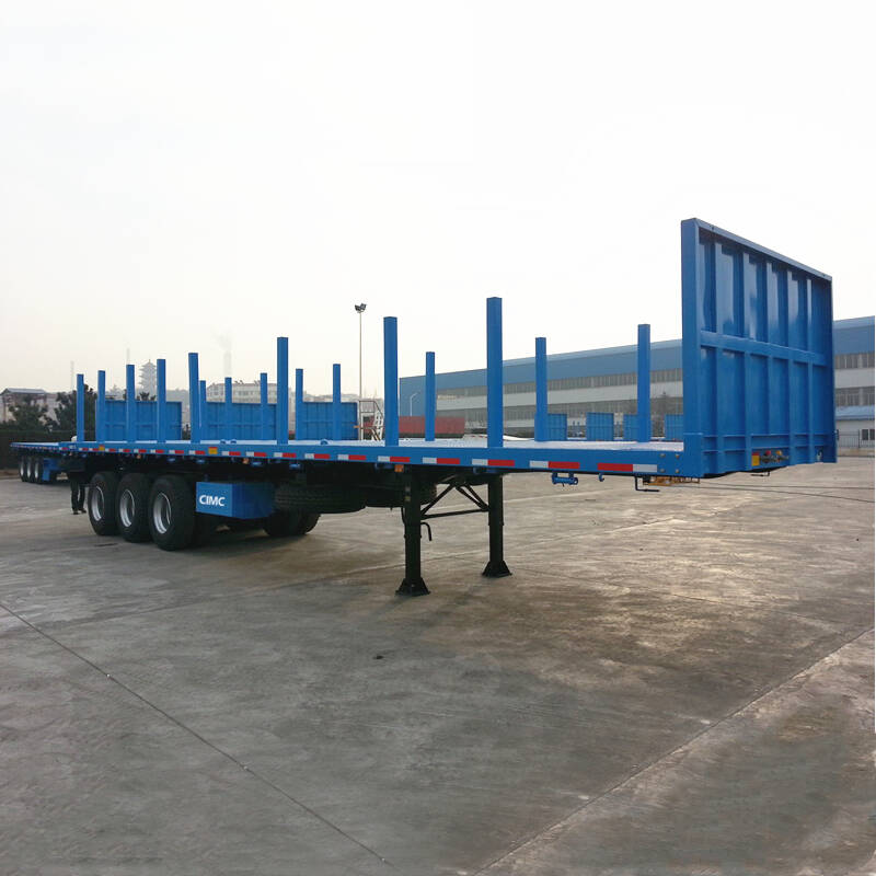 40ft 60 tons cargo ship 3 axles Log flat bed trailer log loader trailer ...